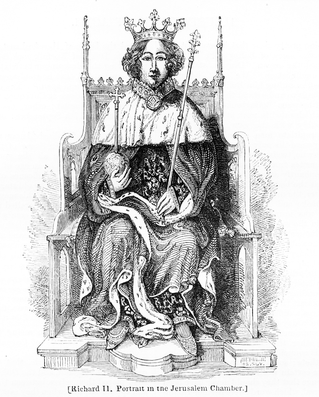 Portrait of Richard II, from a painting in the Jerusalem Chamber ...