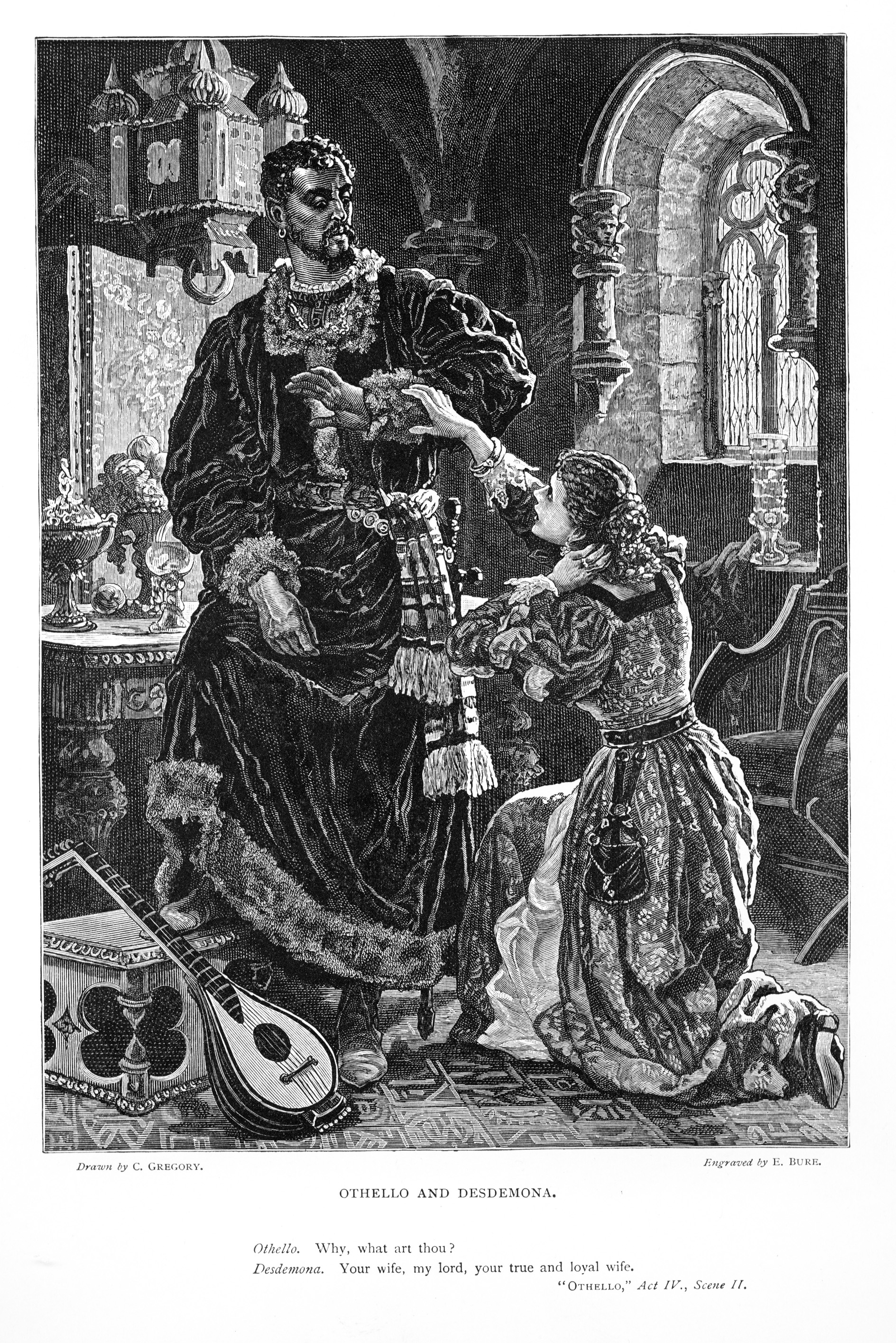 Othello and Desdemona | Victorian Illustrated Shakespeare Archive